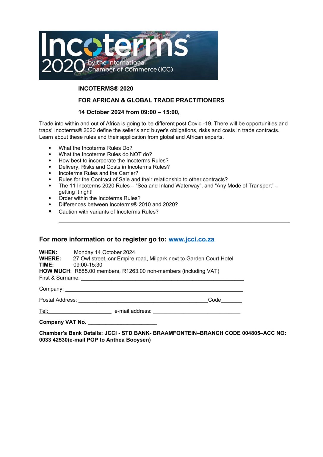 INCOTERMS 2020 FOR AFRICAN & GLOBAL TRADE PRACTITIONERS – 14 OCTOBER ...